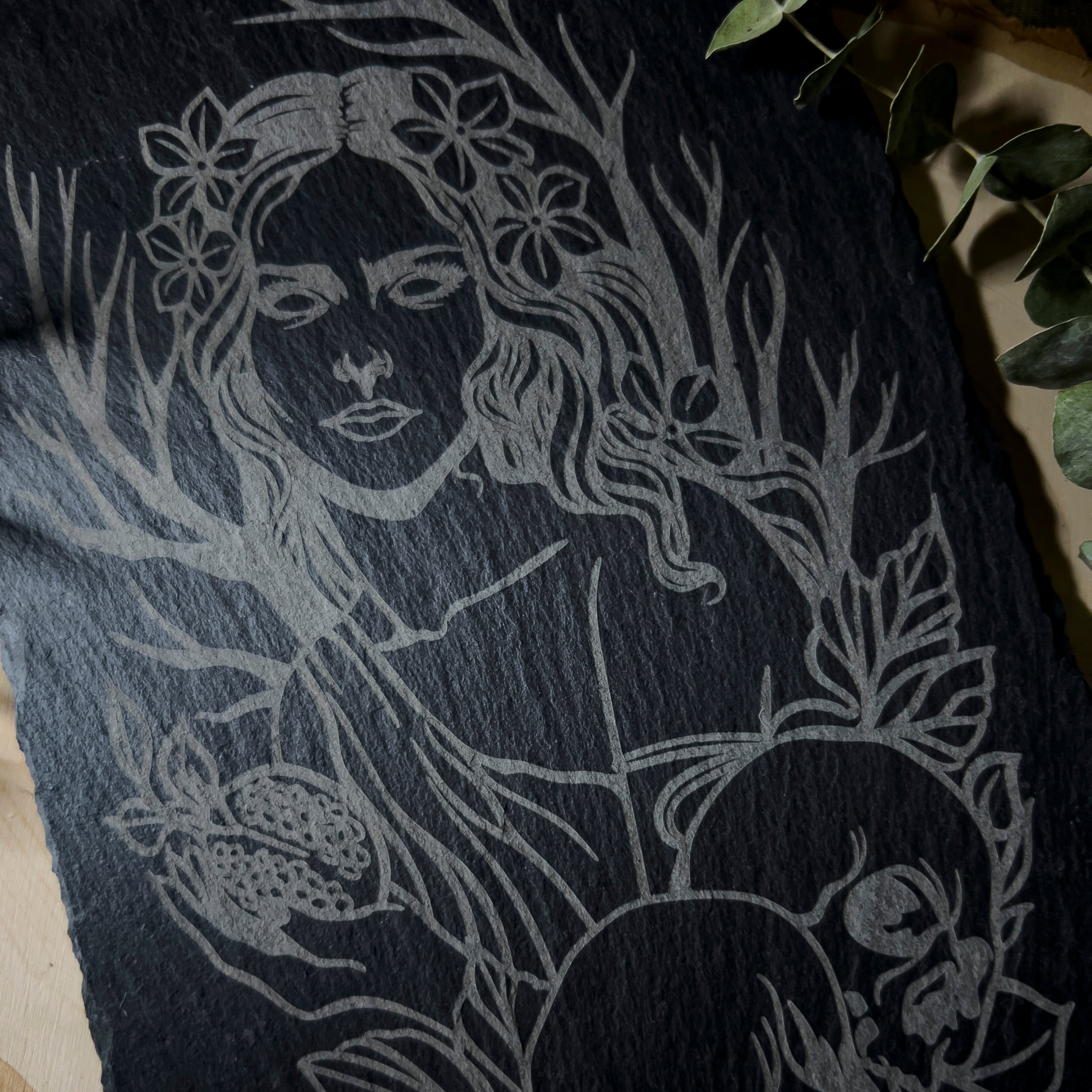 Persephone Slate Wall Hanging – Black Rose Occult & Apothecary